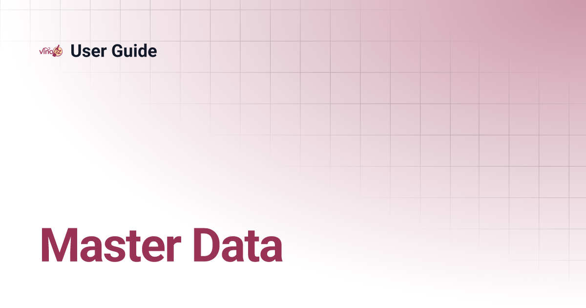 Master Data | User Guide